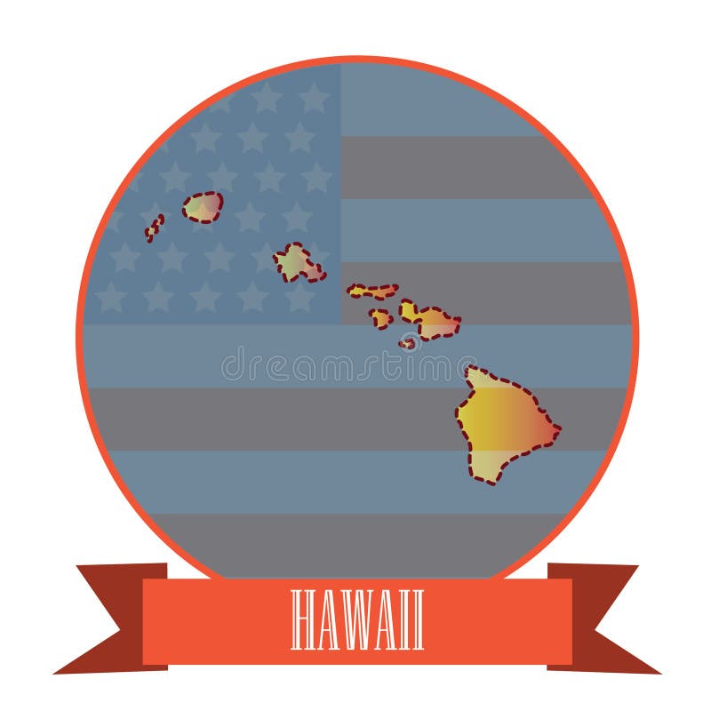 Map of Hawaii State. Vector Illustration Decorative Design Stock Vector ...
