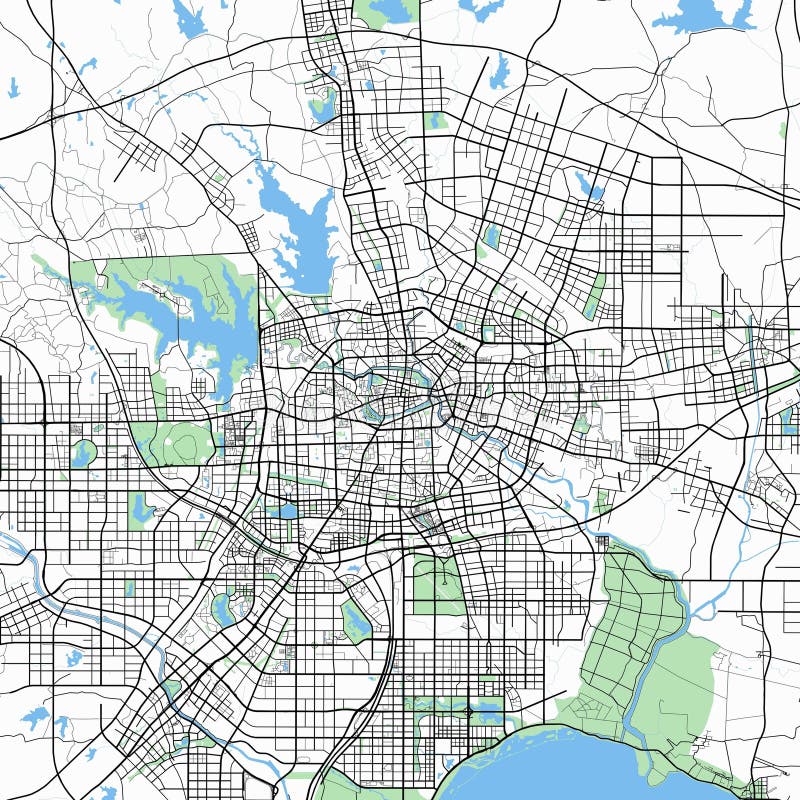 Map of Hefei city. stock illustration. Illustration of pattern - 308916717
