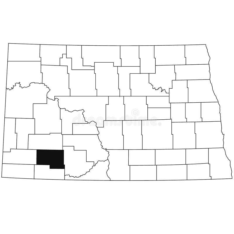 Map of Hettinger County in North Dakota State on White Background ...