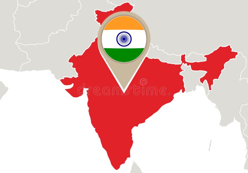 India Map Highlighted in India Flag Colors Stock Vector - Illustration ... India Map Highlighted in India Flag Colors Stock Vector - Illustration ...