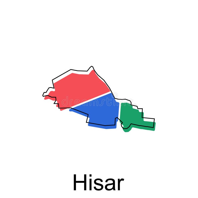 Map of Hisar World Map International Vector Template with Outline ...