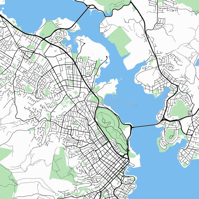 Map of Hobart city. stock illustration. Illustration of line - 331600892
