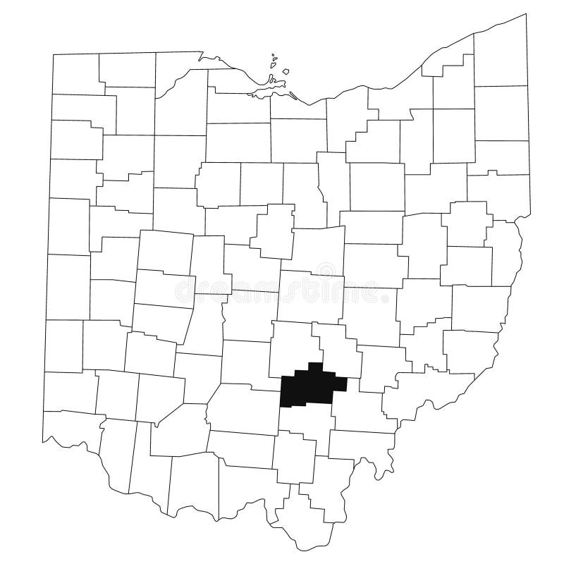 Map of Hocking County in Ohio State on White Background. Single County ...