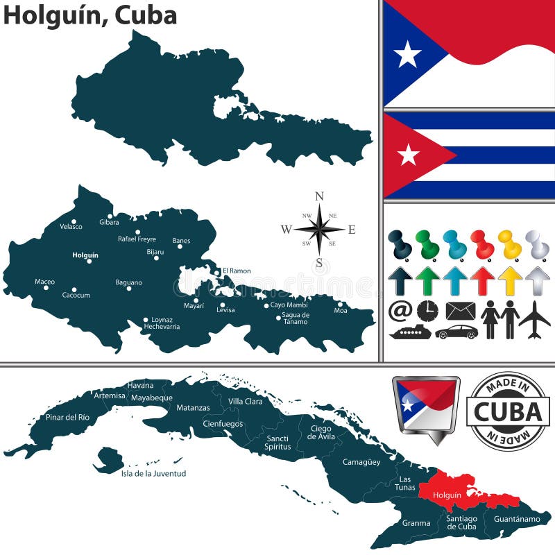 Map of Holguin, Cuba stock vector. Illustration of country - 199105342