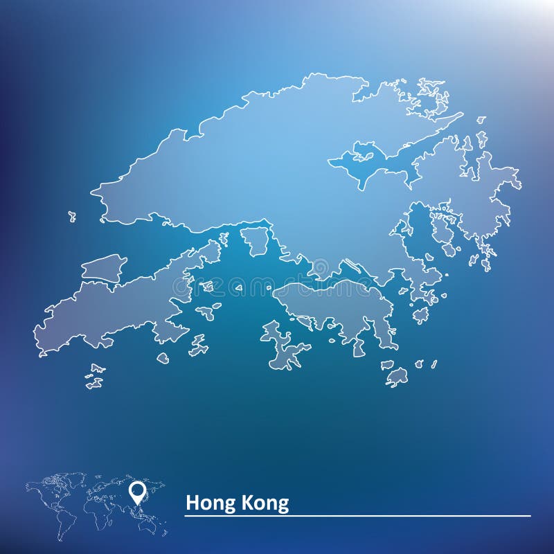 Map of Hong Kong stock vector. Illustration of isolated - 125150574