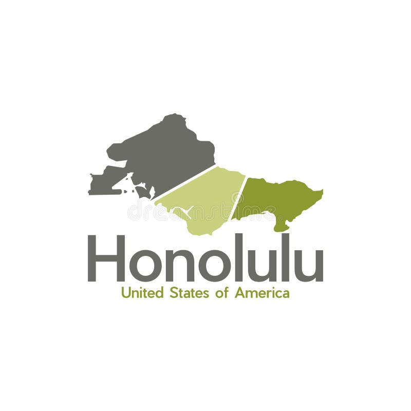 Map of Honolulu City Geometric Creative Logo Stock Vector ...