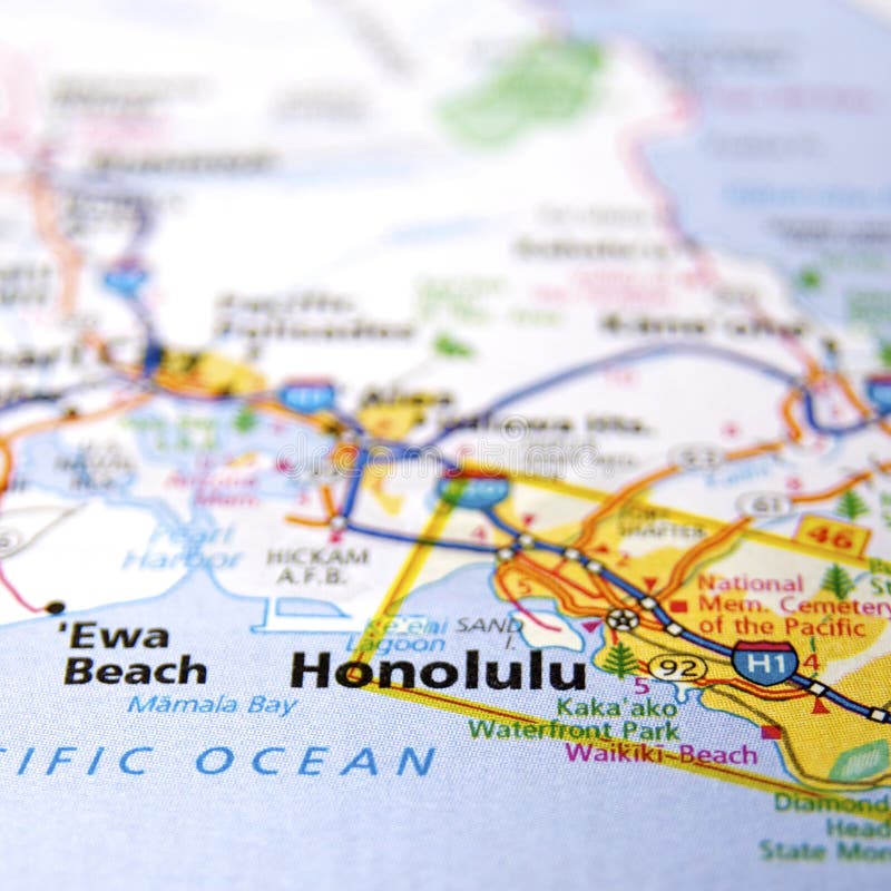 Honolulu old map stock photo. Image of torn, vintage - 16696280