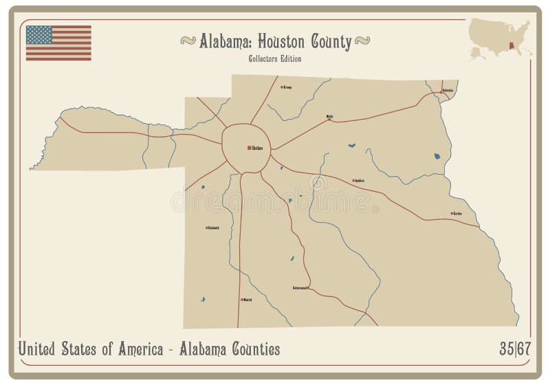 Houston County Map Stock Illustrations – 433 Houston County Map Stock ...