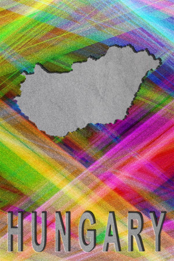 Map of Hungary, Colorful Background Stock Illustration - Illustration ...
