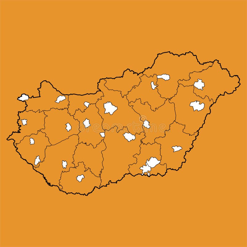 Map of Hungary with Countries Stock Vector - Illustration of plant ...