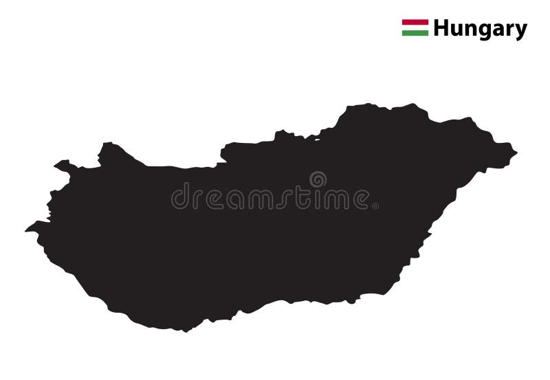 Map of Hungary with Flag. 3d Map of Hungary.Printable Vector Map of ...