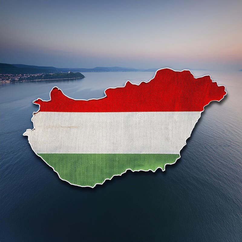 Map of Hungary with Flag. stock illustration. Illustration of morning ...