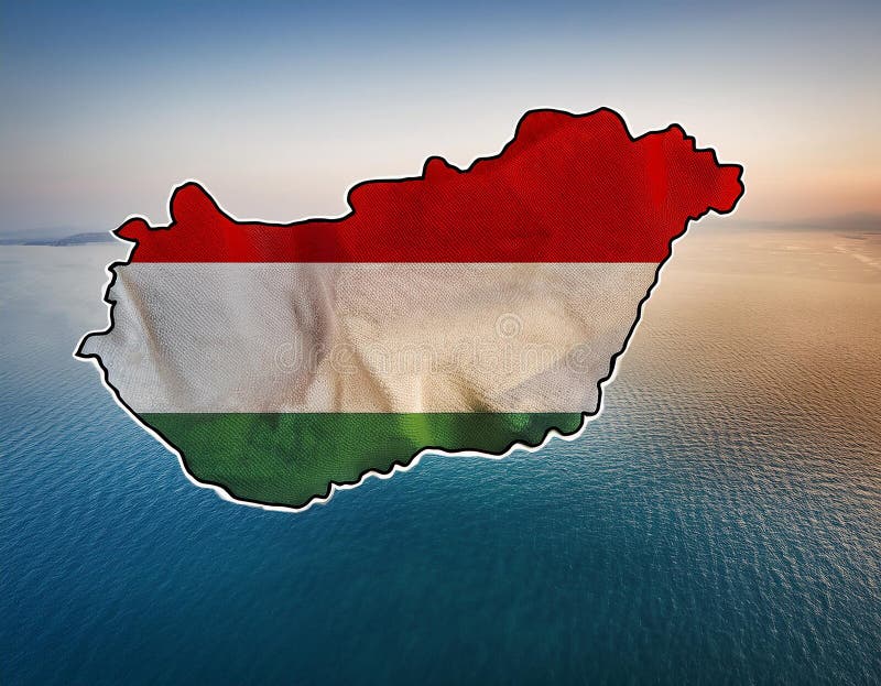 Map of Hungary with Flag. stock illustration. Illustration of morning ...