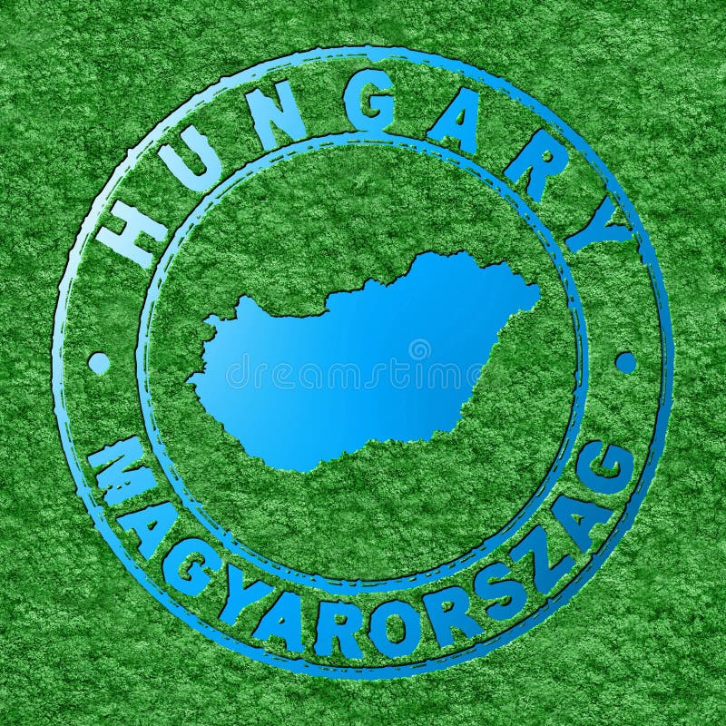 Map of Hungary, Forest with Water Map Stock Illustration - Illustration ...