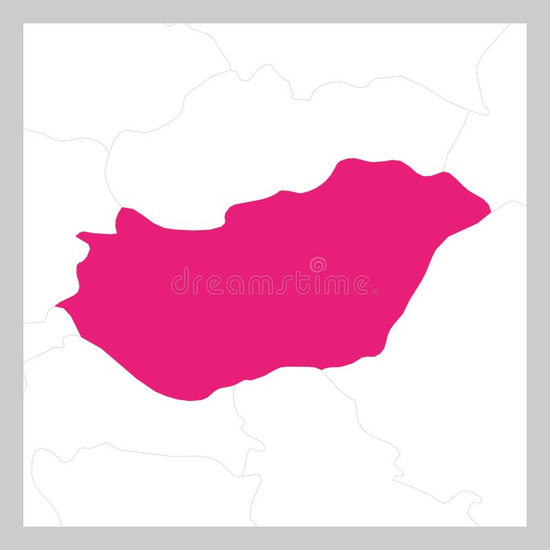 Map of Hungary Pink Highlighted with Neighbor Countries Stock Vector ...
