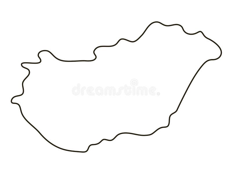 Map of Hungary. Simple Outline Map Vector Illustration Stock Vector ...