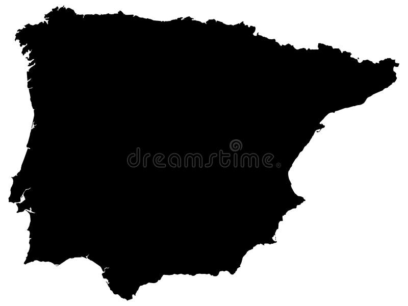 Iberian Peninsula. Map Of Spain And Portugal View From Space With ...