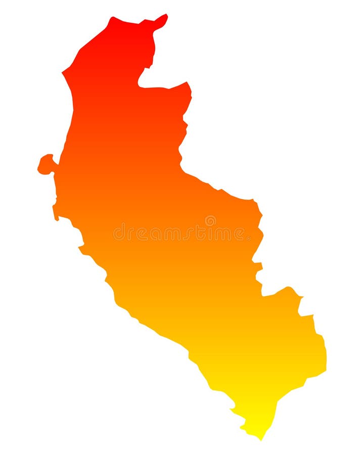 Map of Ica stock vector. Illustration of isolated, contour - 187073150