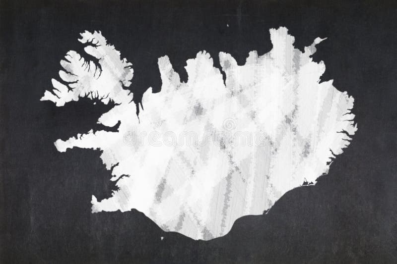 Map of Iceland Drawn on a Blackboard Stock Image - Image of topography ...