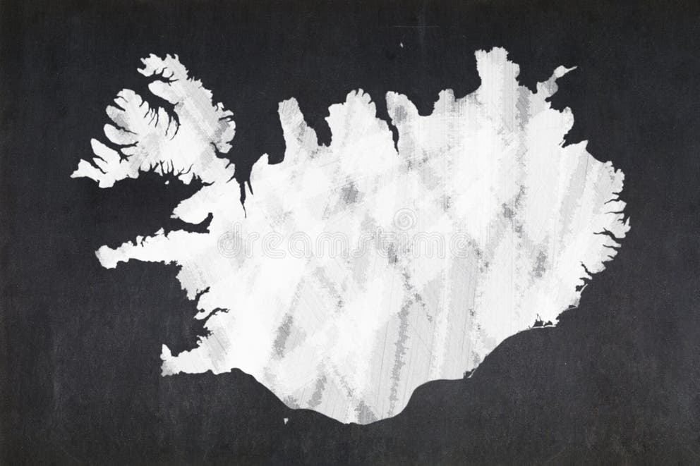 Map of Iceland Drawn on a Blackboard Stock Image - Image of topography ...