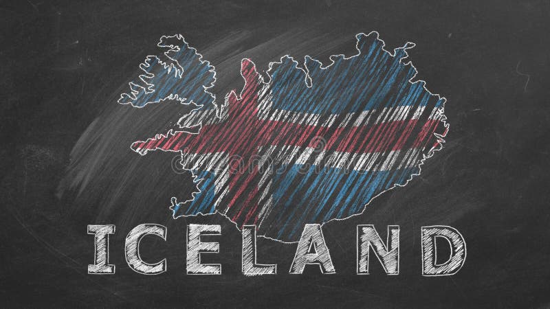 Iceland. Chalk Drawn and Animated Illustration. Stock Footage - Video ...