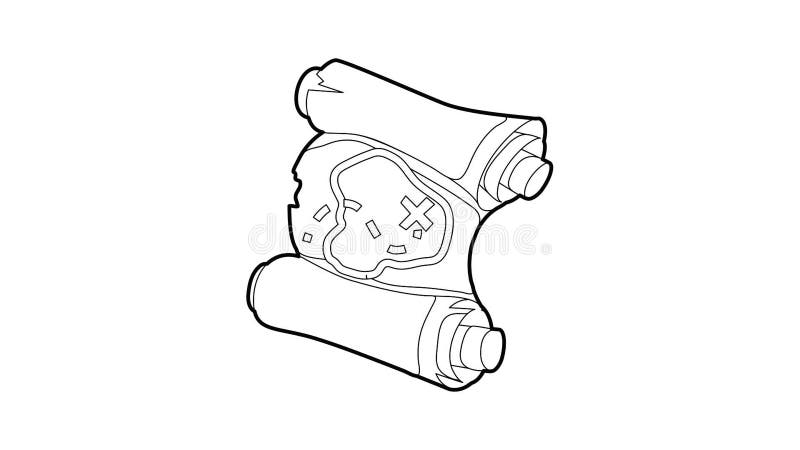 Ancient Scroll Map Icon Animation Stock Footage - Video of manuscript ...