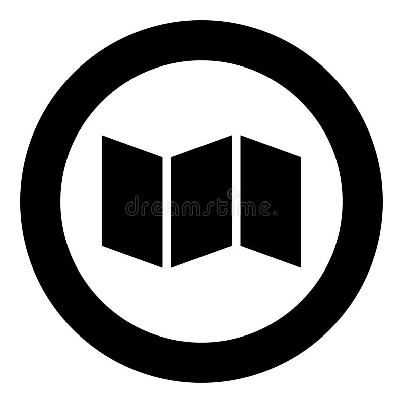 Map Icon Black Color in Circle Round Stock Vector - Illustration of ...