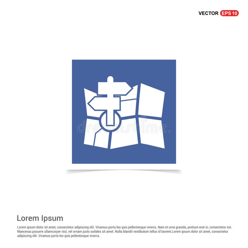 Map Icon - Blue Photo Frame Stock Vector - Illustration of point, karte ...