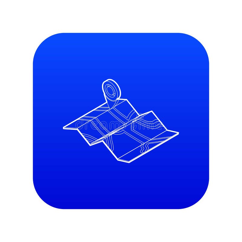 Map icon blue vector stock vector. Illustration of path - 154168069