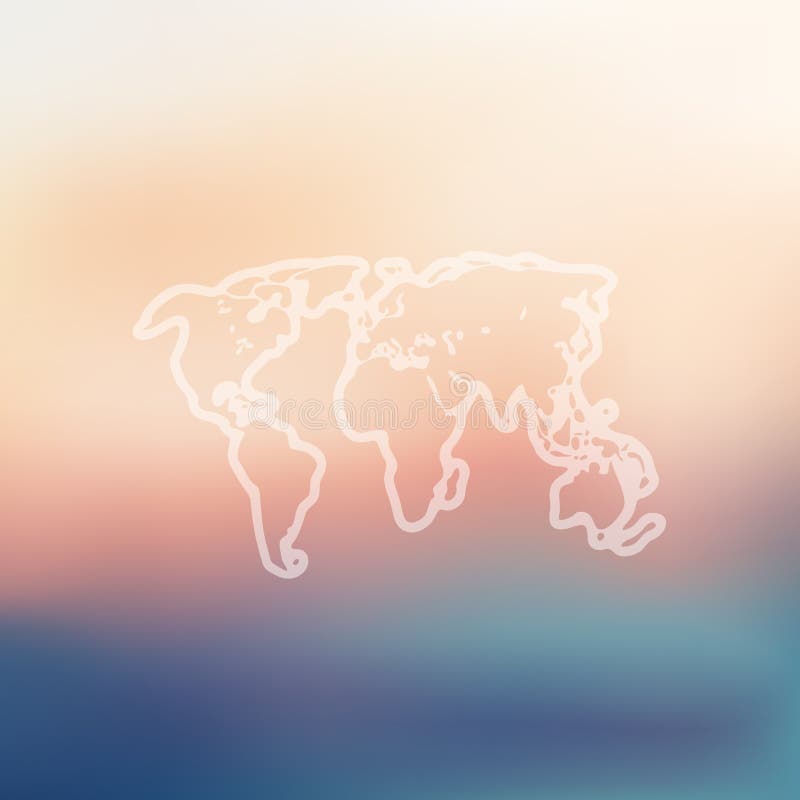 Map Icon on Blurred Background Stock Vector - Illustration of blurry ...