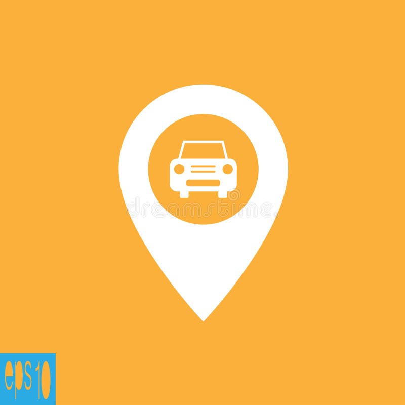 Map Icon with Car - Vector Illustration Stock Illustration ...
