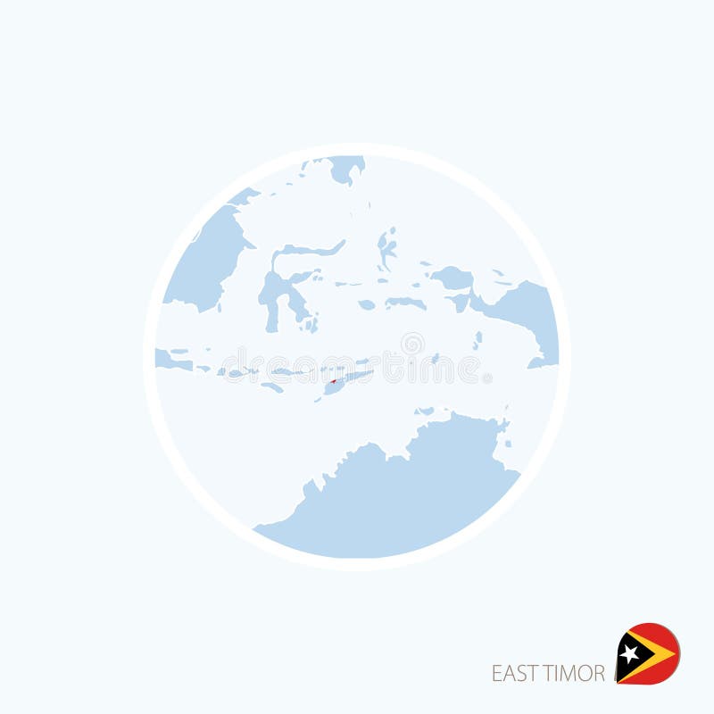 East Timor Map, Stylish Location Icon with East Timor Map and Flag ...