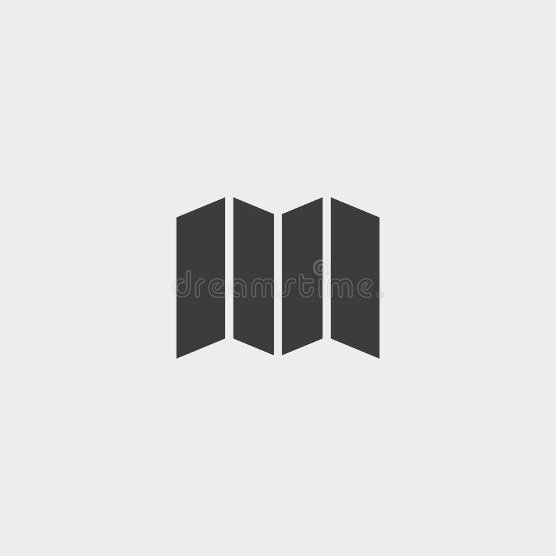 Map Icon in a Flat Design in Black Color. Vector Illustration Eps10 ...