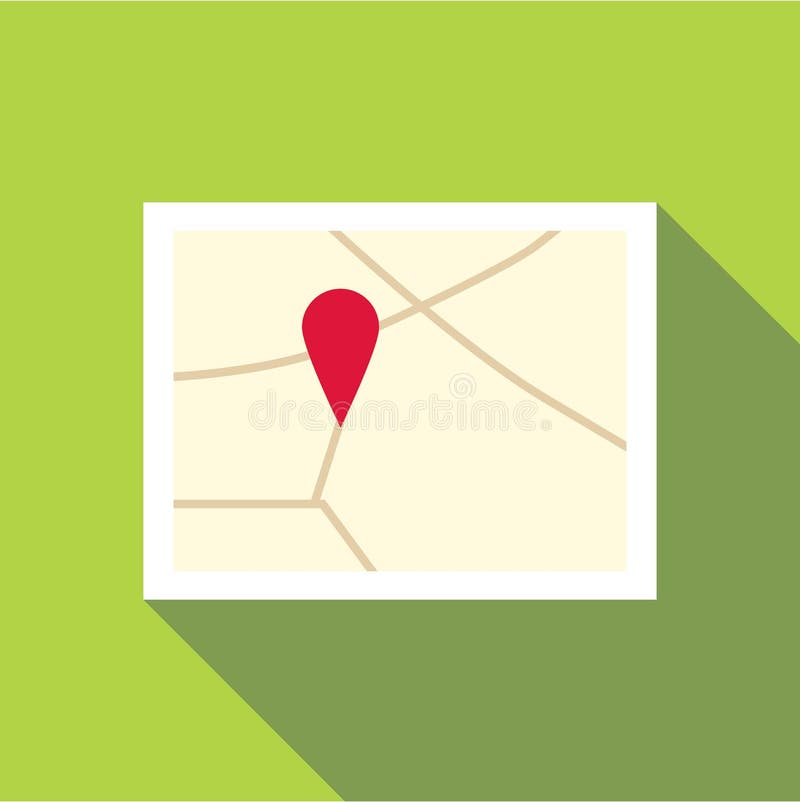 Map icon, flat style stock vector. Illustration of city - 84157186