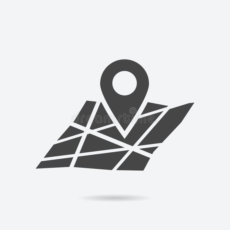 Map Icon Flat Style Isolated on Background. Stock Vector - Illustration ...