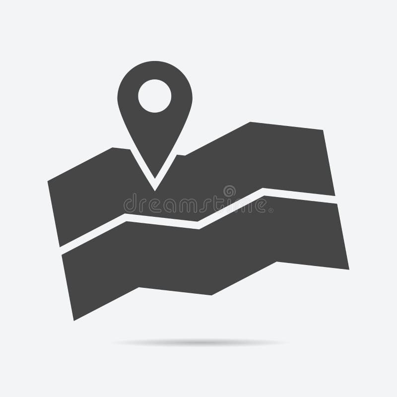Map Icon Flat Style Isolated on Background. Map Sign Symbol for Stock ...
