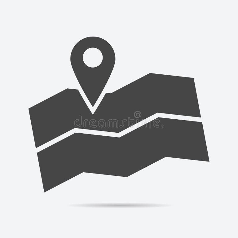 Map Icon Flat Style Isolated on Background. Map Sign Symbol for Stock ...