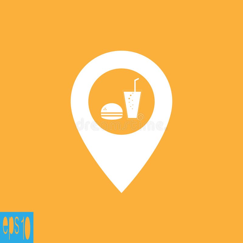 Map Icon with Food , Fast Food - Vector Illustration Stock Illustration ...