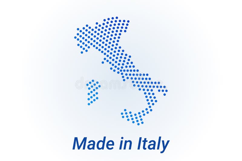 Map Icon of Italy. Vector Logo Illustration with Text Made in Italy ...