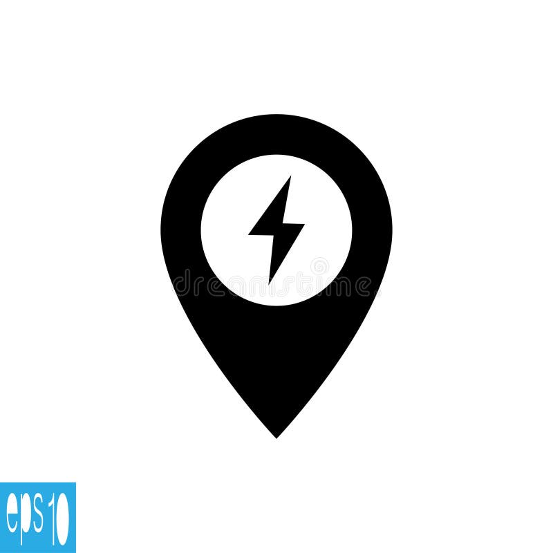 Map Icon with Lightning - Vector Illustration Stock Illustration ...
