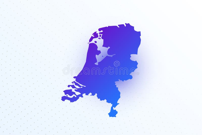 Map Icon of Netherlands. Colorful Gradient Map on Light Background ...