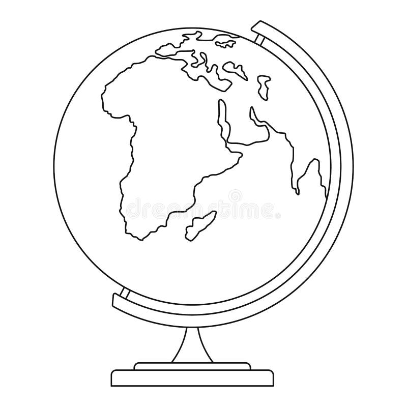 Map icon, outline style. stock illustration. Illustration of ...