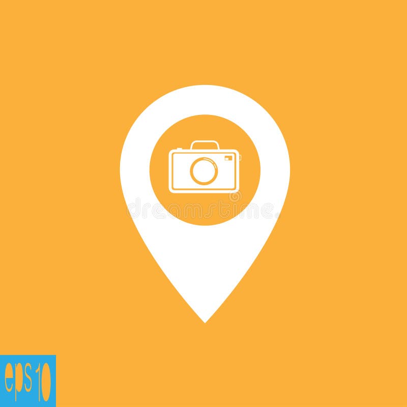 Map Icon with Photo Camera - Vector Illustration Stock Illustration ...