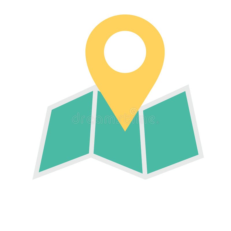 Map Icon with Pin Pointer. Location or Destination Stock Vector ...