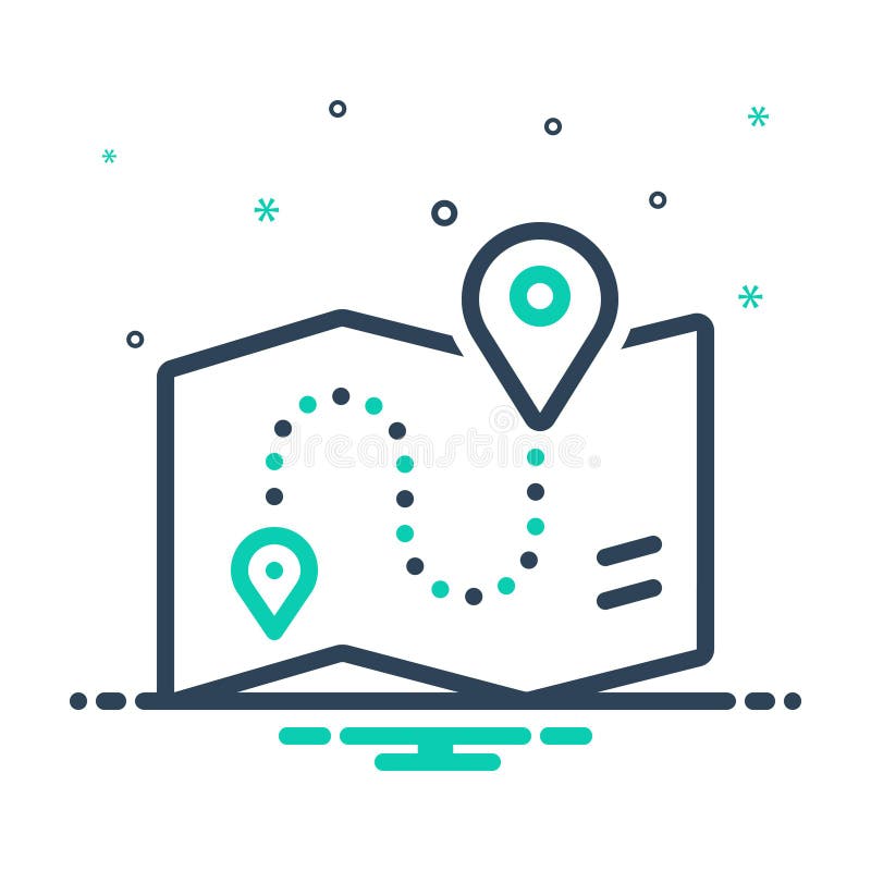 Mix Icon for Map, Tracking and Landmark Stock Vector - Illustration of ...