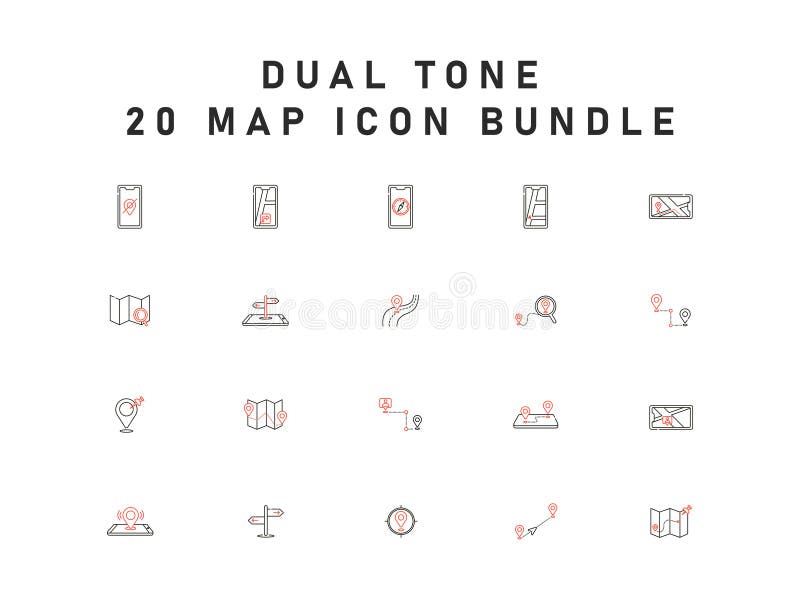 Set of Vector Icons of Maps for Web and Mobile Design Stock Vector ...