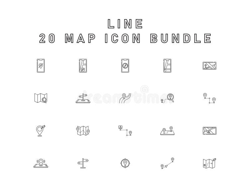 Set of Vector Icons of Maps for Web and Mobile Design Stock Vector ...