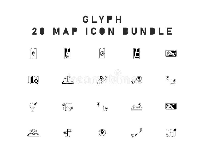 Set of Vector Icons of Maps for Web and Mobile Design Stock Vector ...