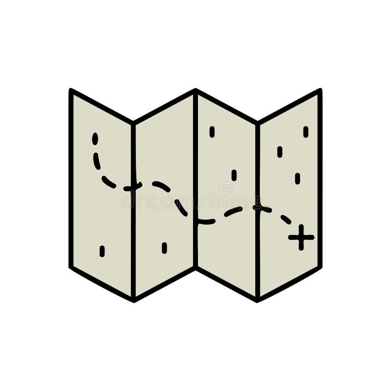 Map Icon. Simple Outline Colored Vector of Adventure Icons for Ui and ...