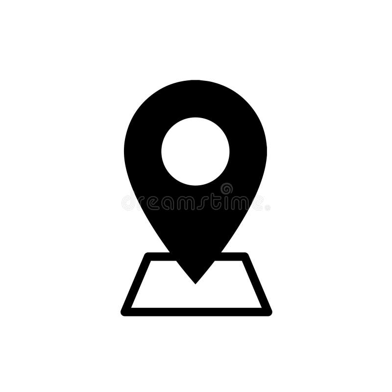 Map Icon. Simple Outline Pin Location Icon. Address Icon Stock ...